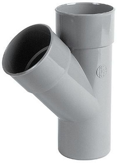 TE PVC A COLLER 45° MF 90MM